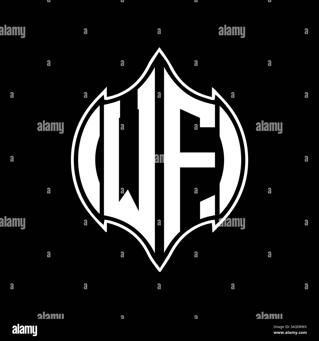 WF Unique modern flat abstract geometric initials vector letter logo design.WF monogram logo ...