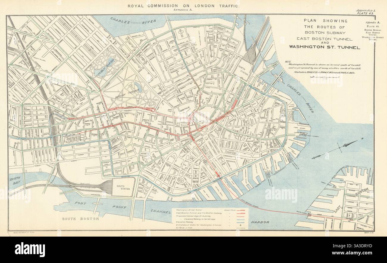 Boston Subway. East Boston & Washington Street Tunnels. Proposed lines ...
