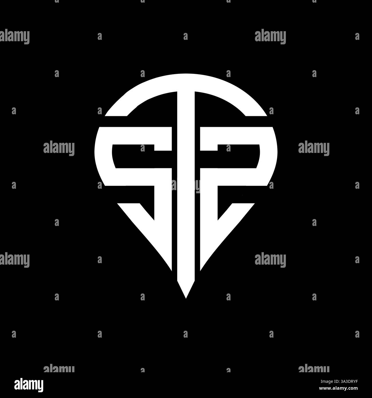 STZ Unique modern flat abstract geometric initials vector letter logo ...