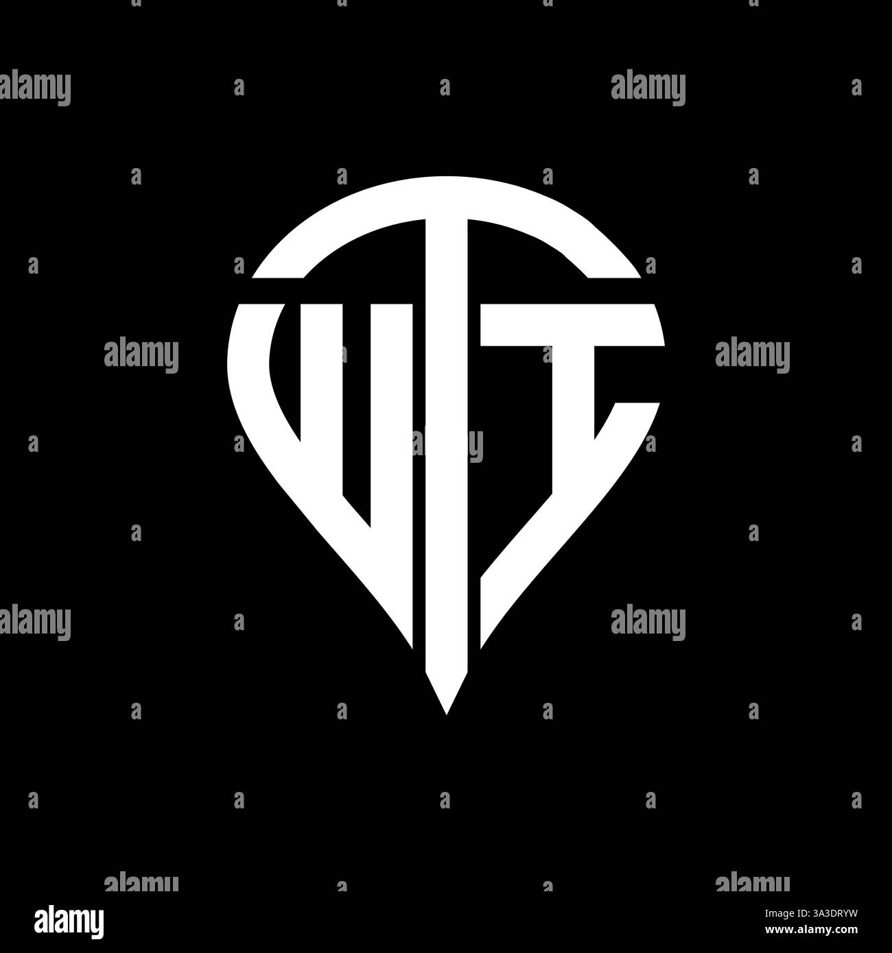 WTI Unique modern flat abstract geometric initials vector letter logo ...