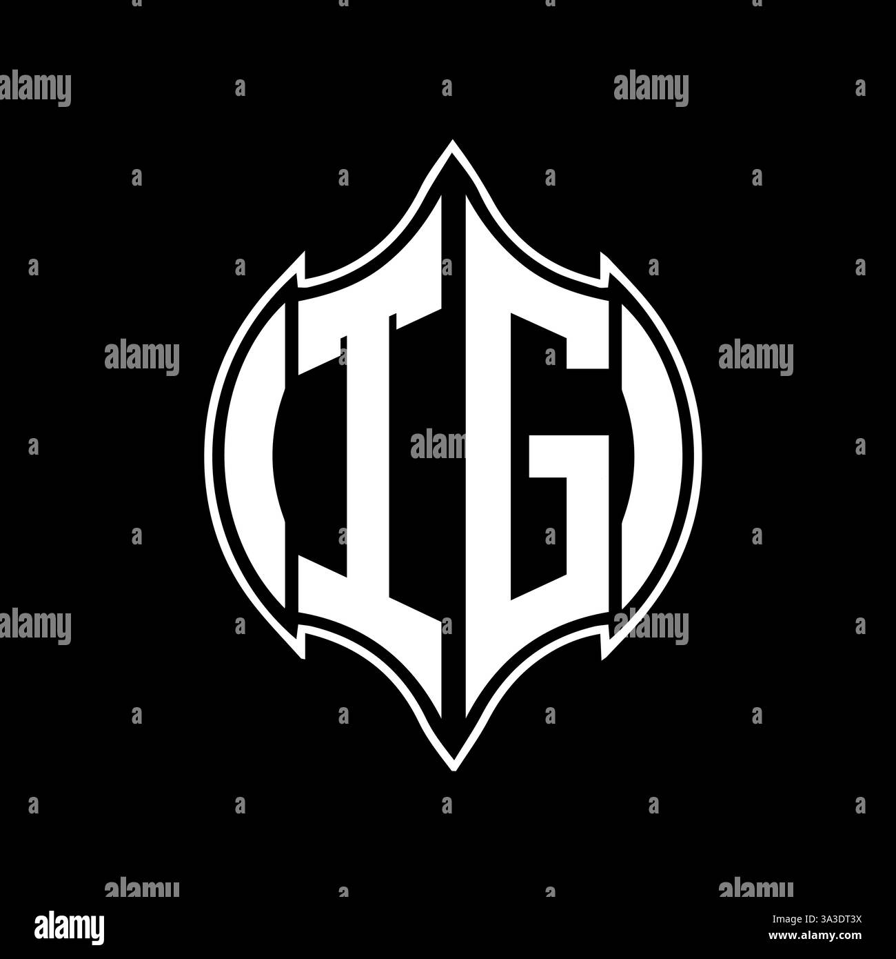 TG Unique modern flat abstract geometric initials vector letter logo ...