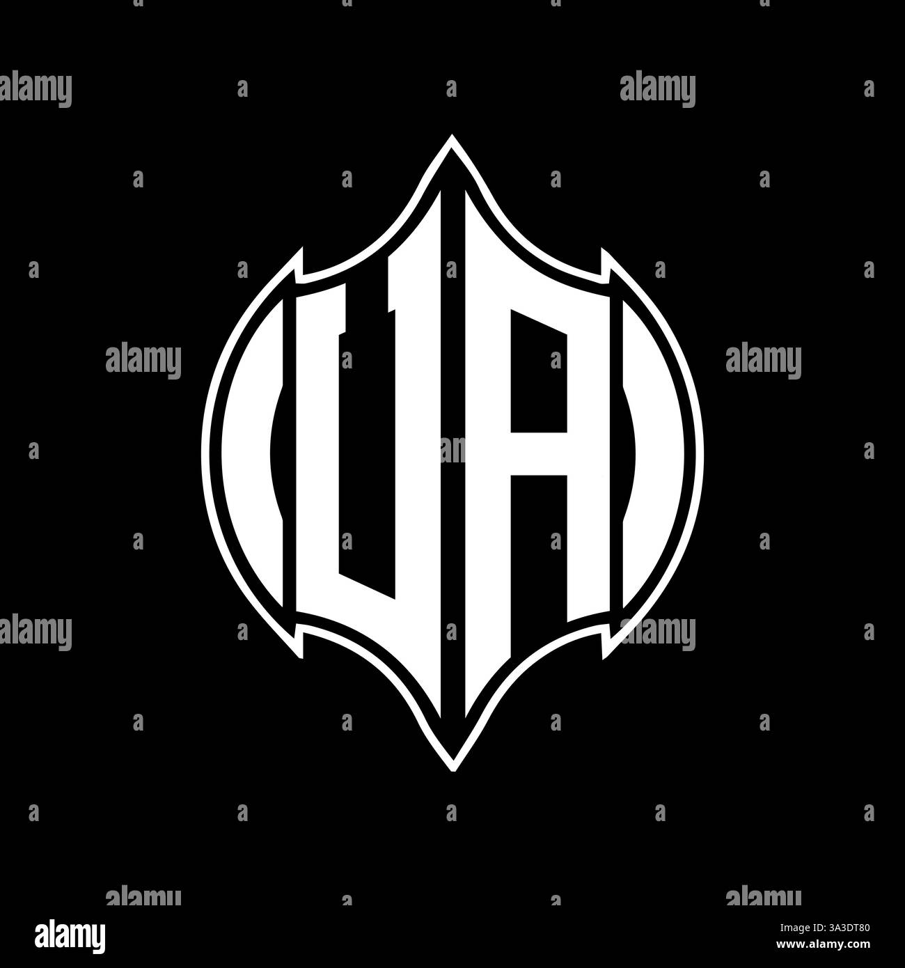 UA Unique modern flat abstract geometric initials vector letter logo ...