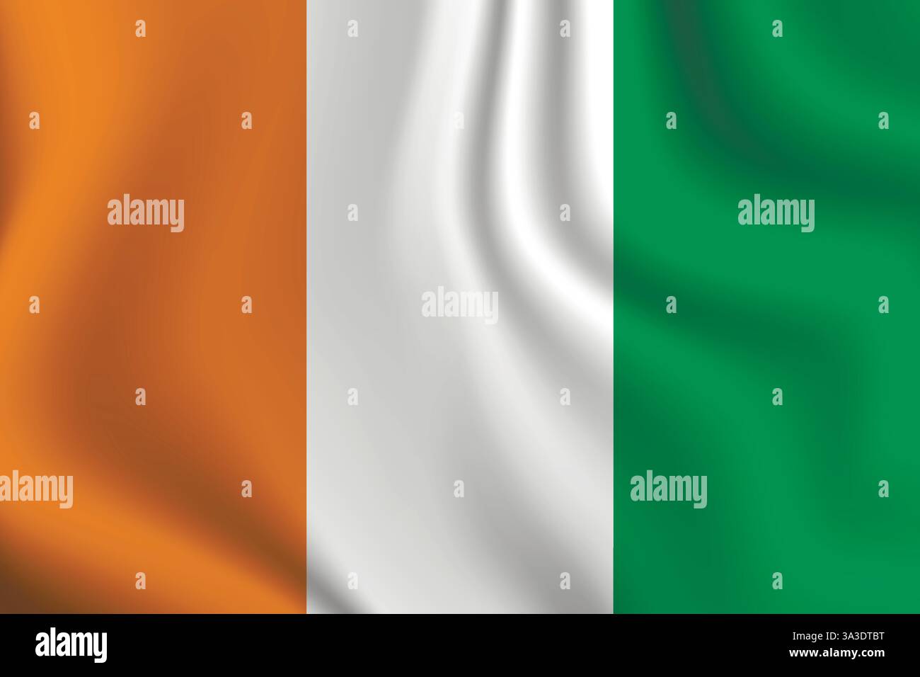 Flag of Cote d’Ivoire. National symbol in official colors. Template ...