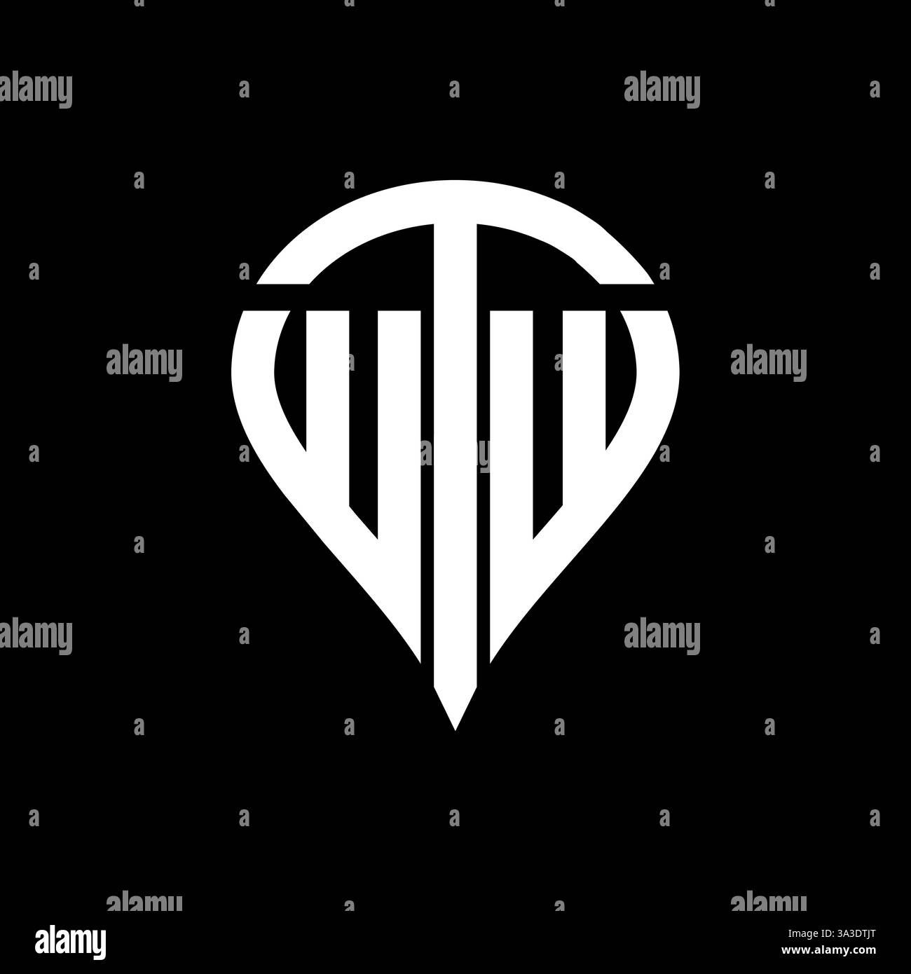 WTW Unique modern flat abstract geometric initials vector letter logo ...