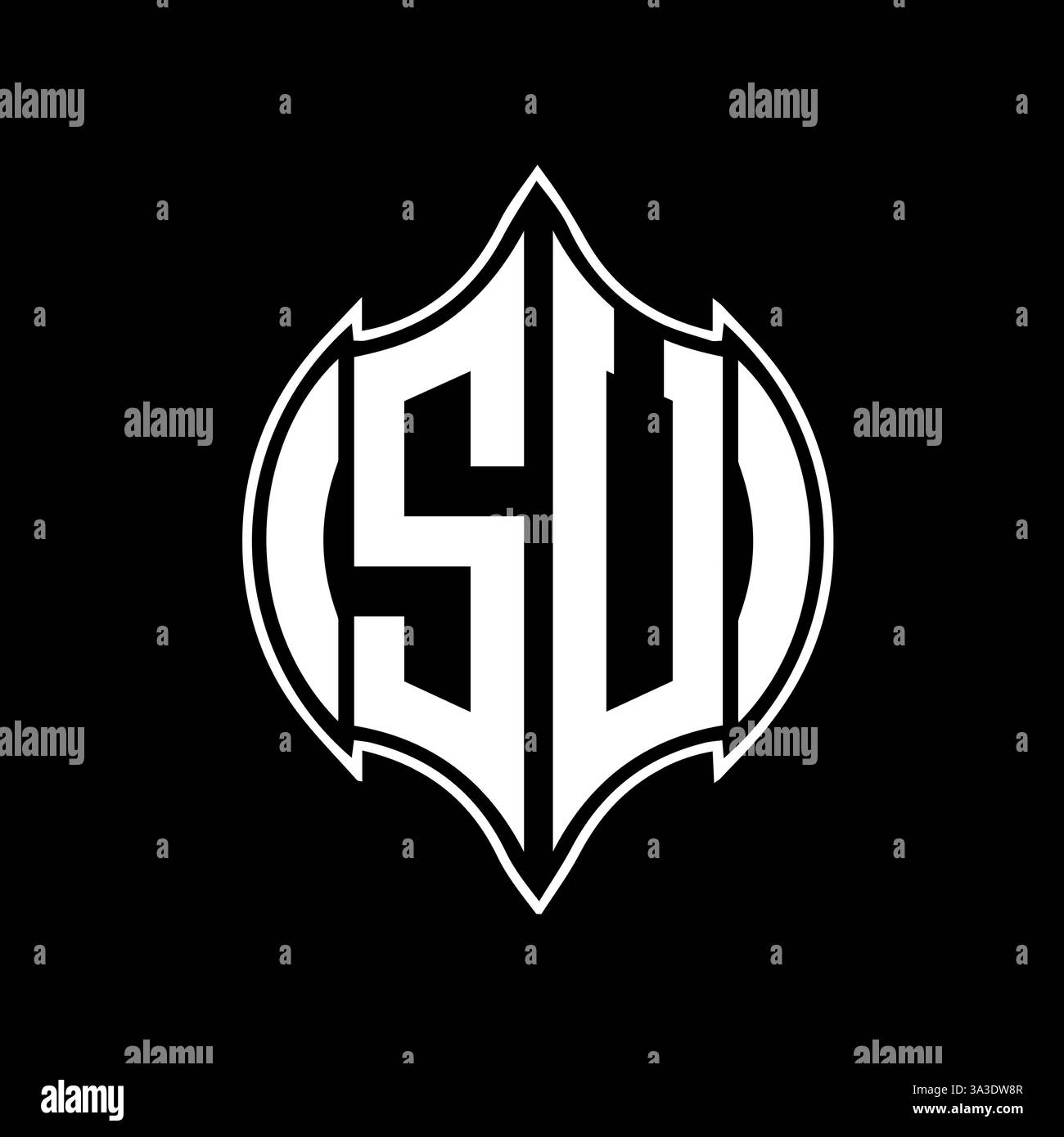 SU Unique modern flat abstract geometric initials vector letter logo ...