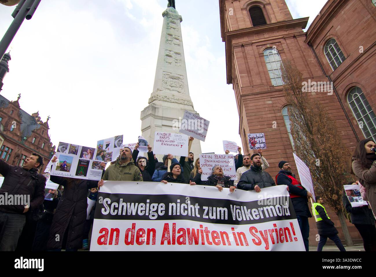 Frankfurt am Main, Germany. March 15, 2025. A protest march under the ...