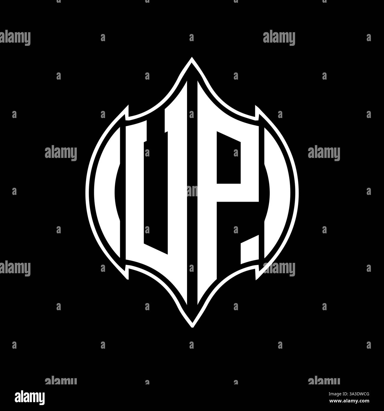UP Unique modern flat abstract geometric initials vector letter logo ...