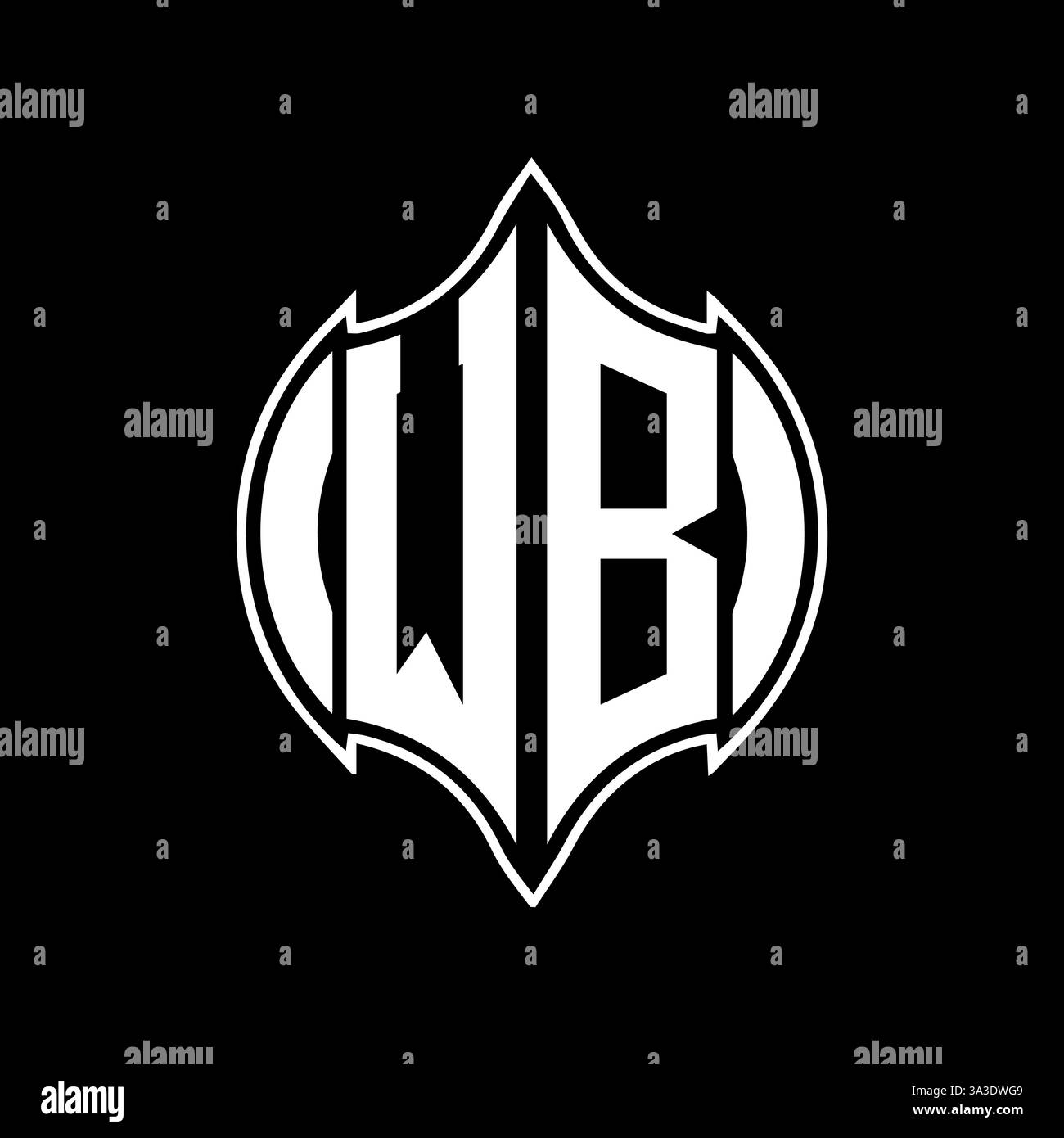 WB Unique modern flat abstract geometric initials vector letter logo design Stock Vector Image ...
