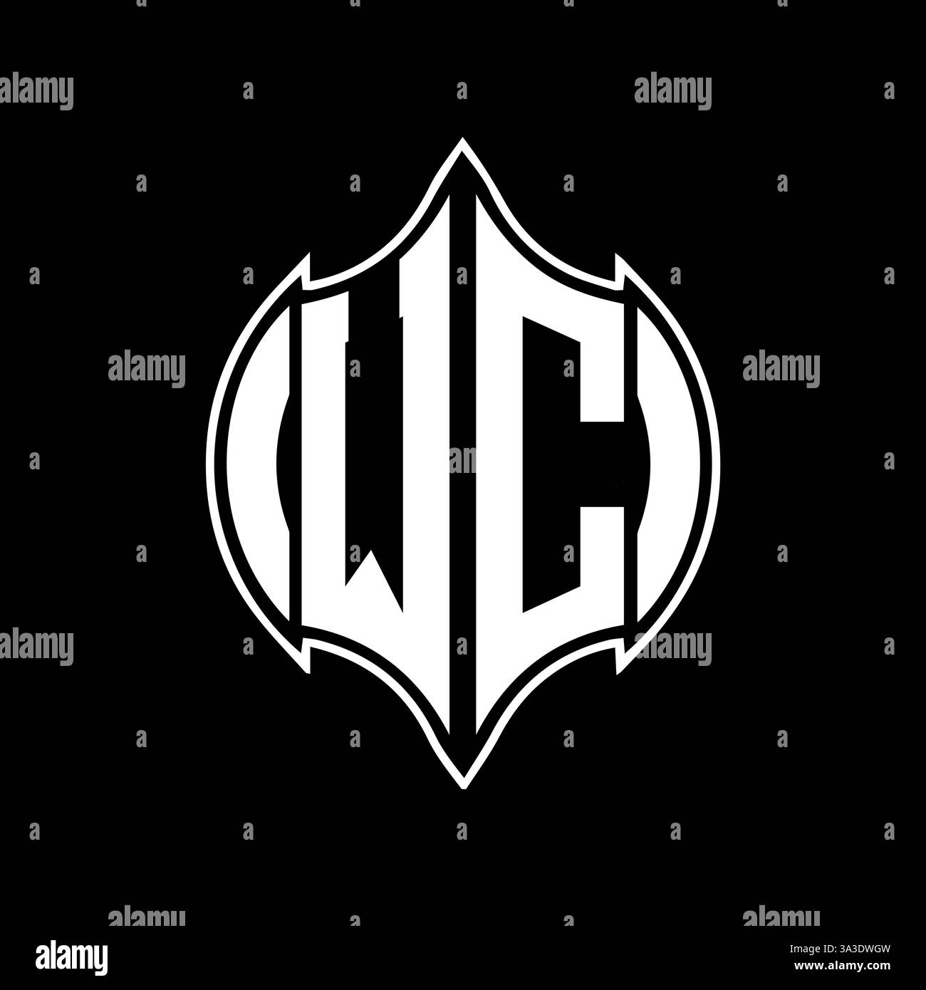 WC Unique modern flat abstract geometric initials vector letter logo ...