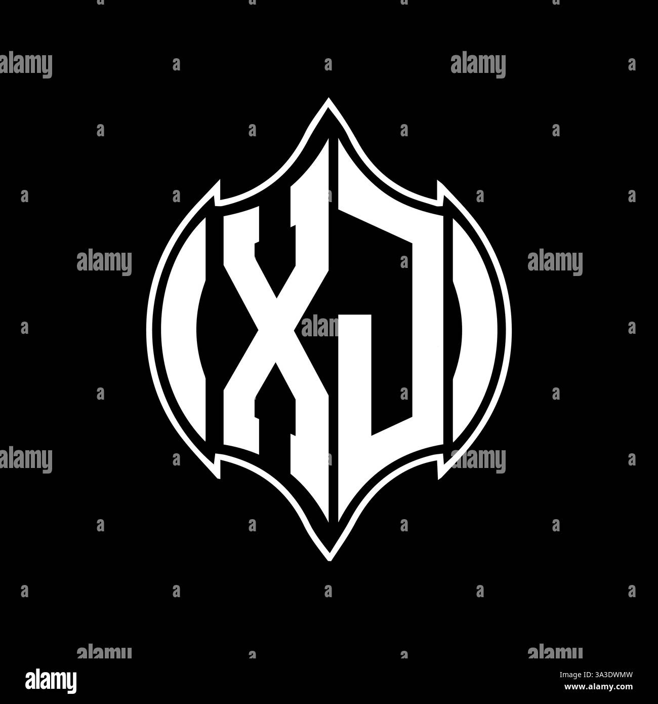 XJ Unique modern flat abstract geometric initials vector letter logo ...