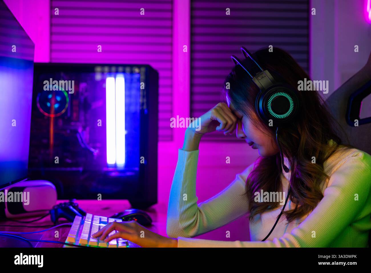 Game losing. Angry Gamer fail plays online video games tournament with ...