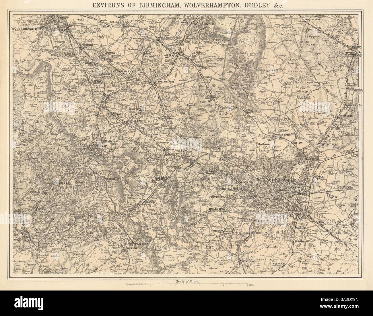 BIRMINGHAM, WOLVERHAMPTON, DUDLEY & Black Country by GW BACON 1883 old ...