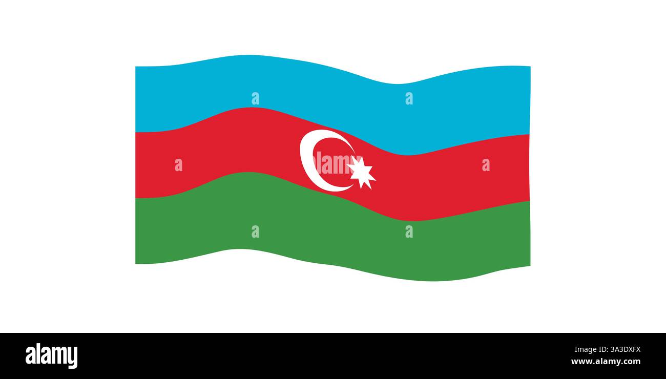 Flag of Azerbaijan. Azerbaijani national symbol in official colors. Template icon. Abstract ...