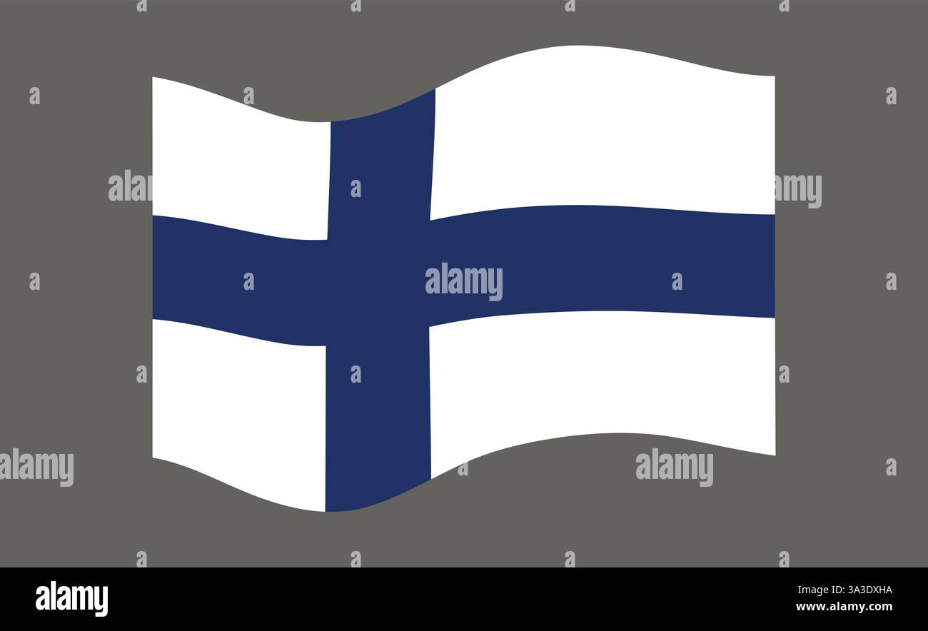 Flag of Finland. Finnish national symbol in official colors. Template ...
