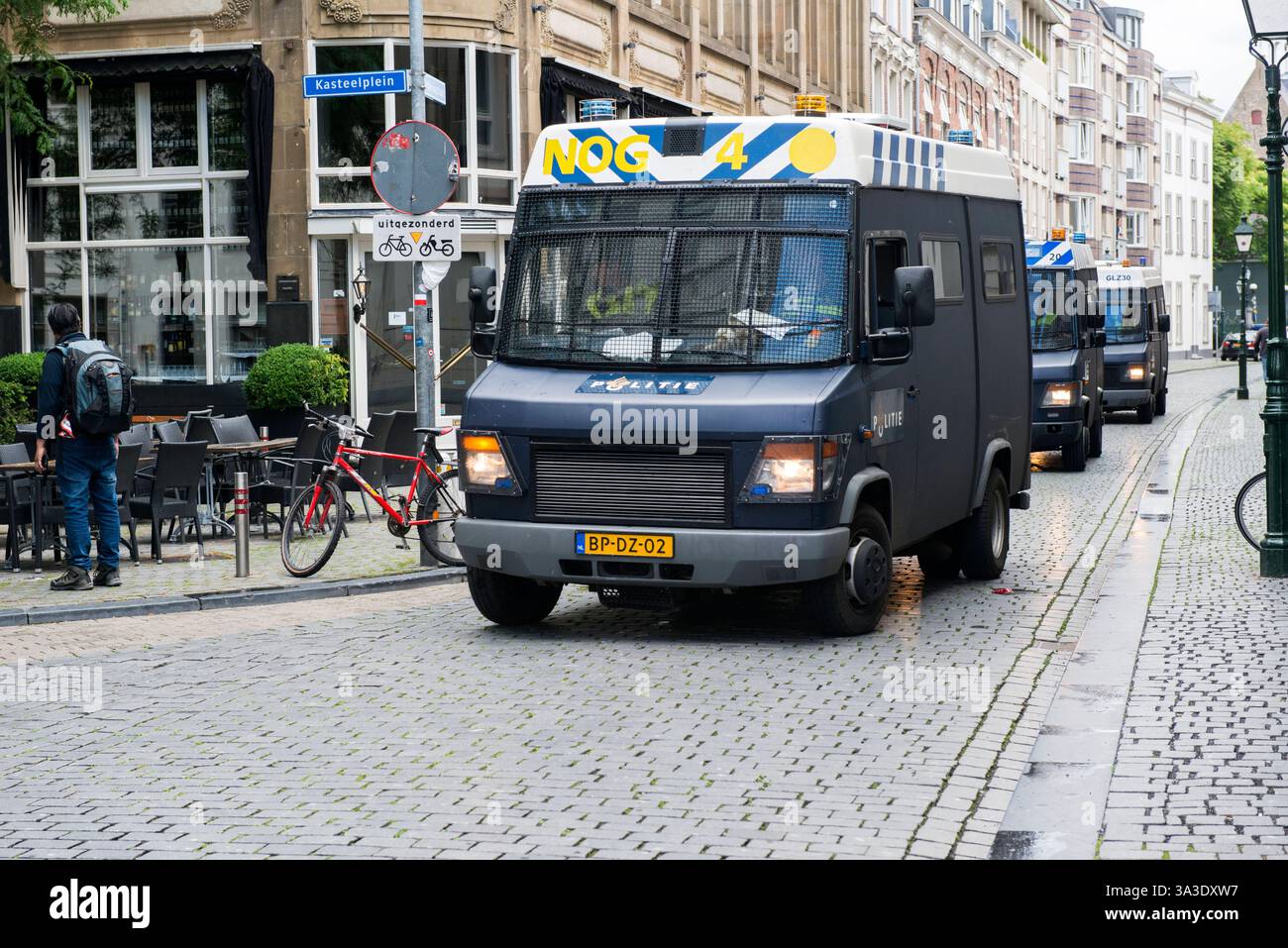 Riot Police patrolling down town Breda, Netherlands. Dutch Riot Police ...