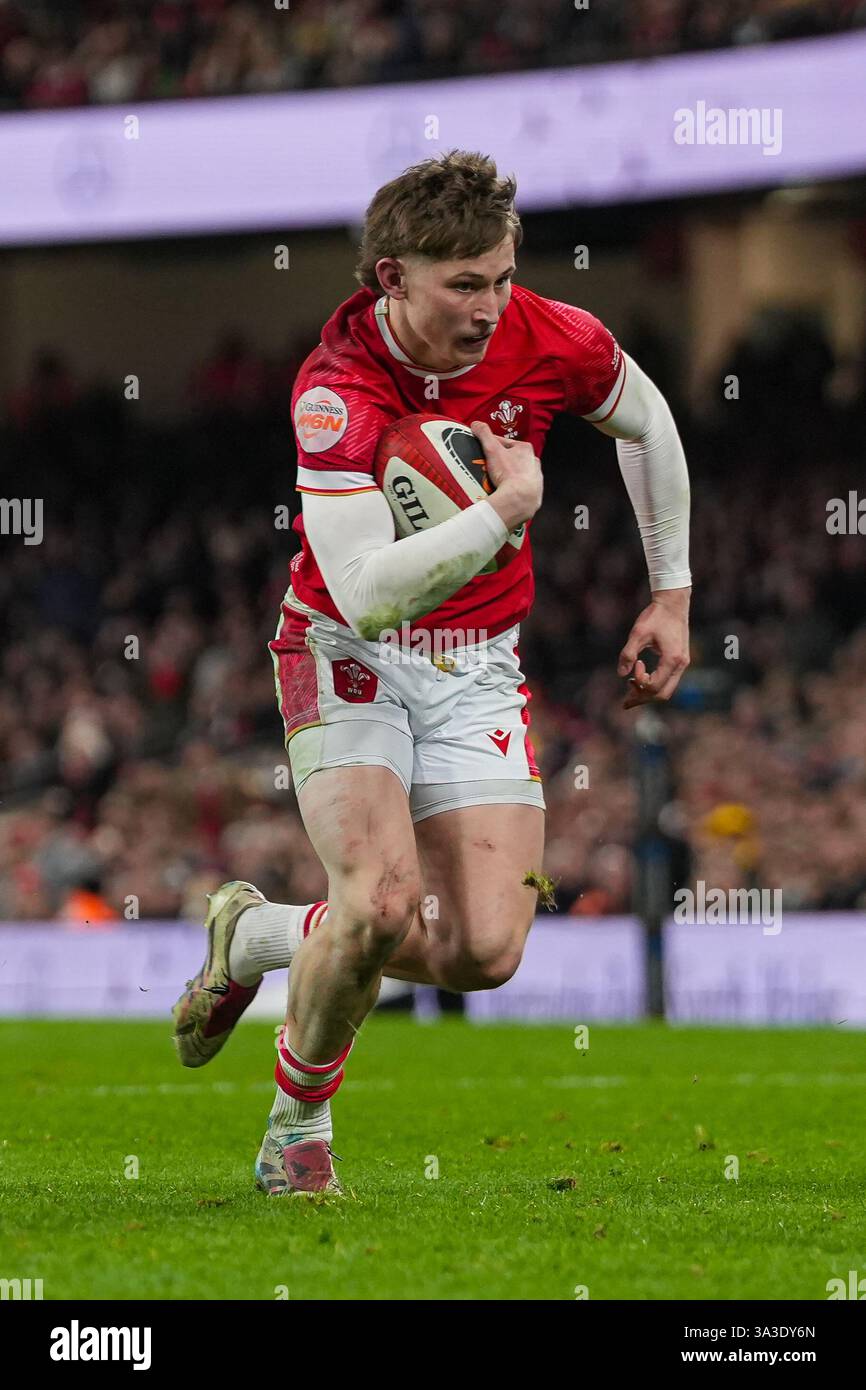 Ellis Mee of Wales during the 2025 Guinness 6 Nations match Wales vs England at Principality ...