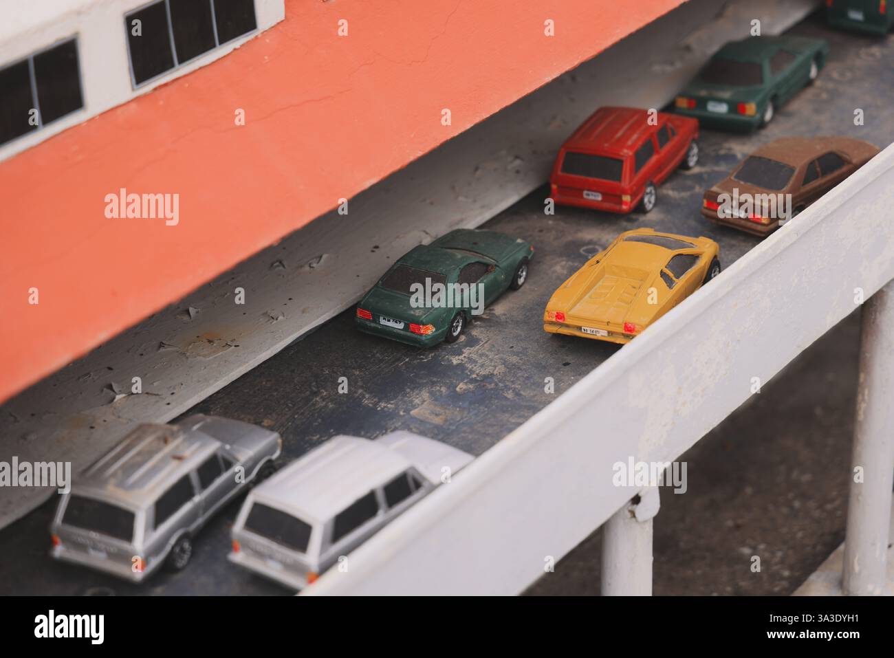 A stunning miniature car park scene featuring various beautifully ...