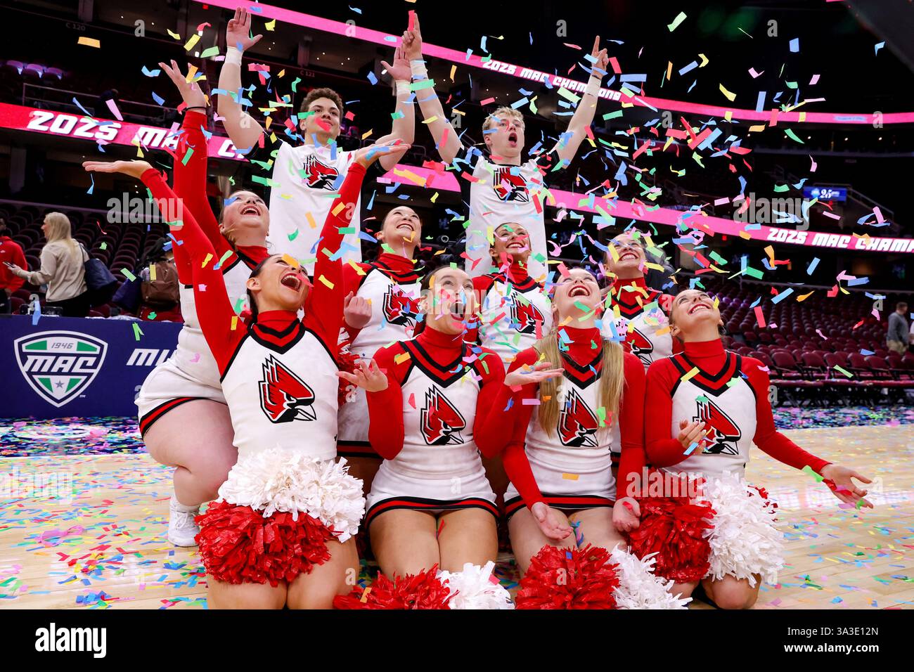 CLEVELAND, OH - MARCH 15: The Ball State Cardinals cheerleaders ...