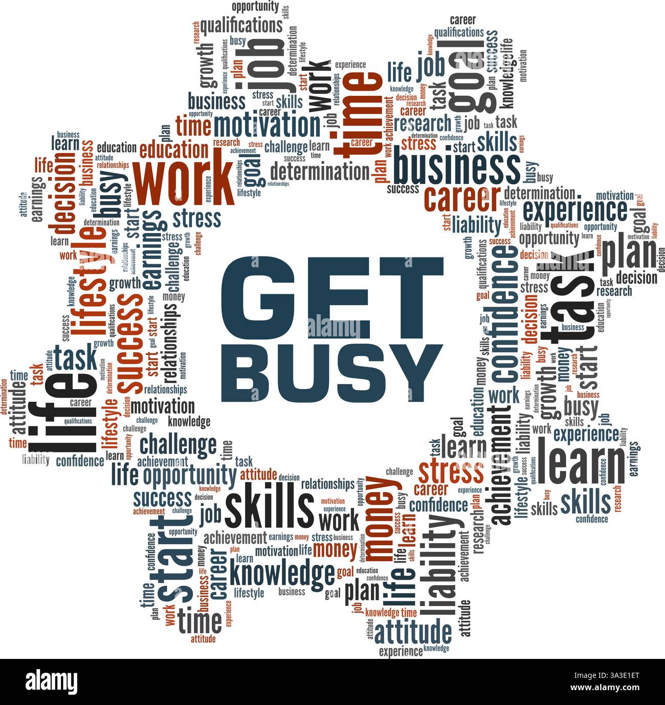 Get Busy vector illustration word cloud isolated on a white background ...
