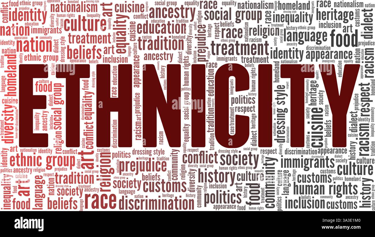 Ethnicity vector illustration word cloud isolated on a white background ...