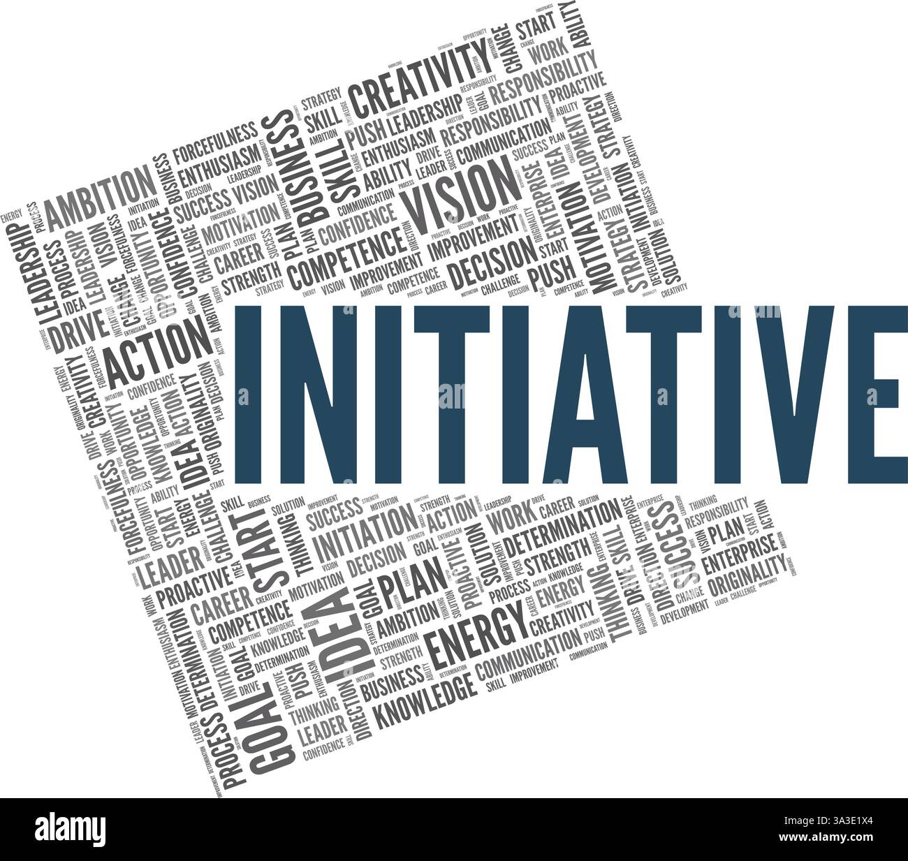 Initiative vector illustration word cloud isolated on a white ...