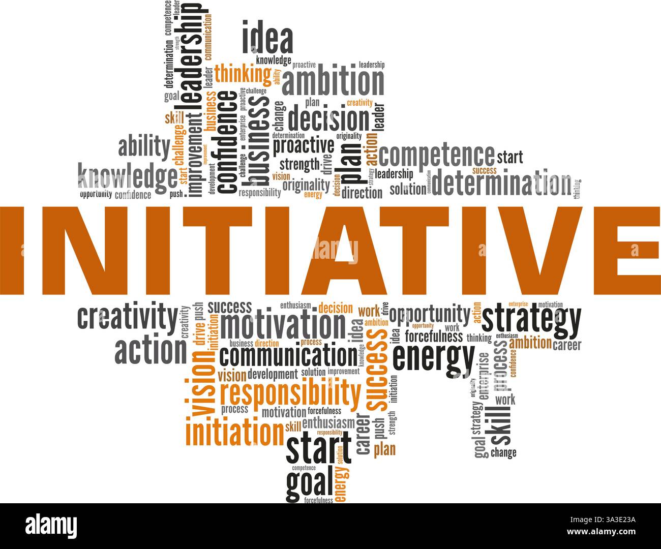 Initiative vector illustration word cloud isolated on a white ...