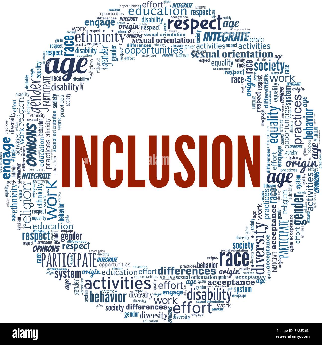Inclusion vector illustration word cloud isolated on a white background ...