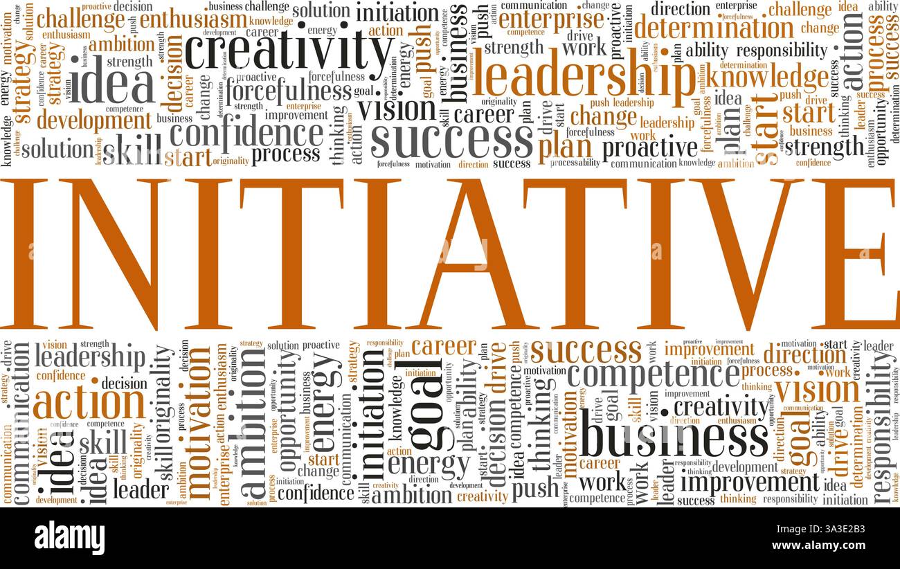 Initiative vector illustration word cloud isolated on a white ...