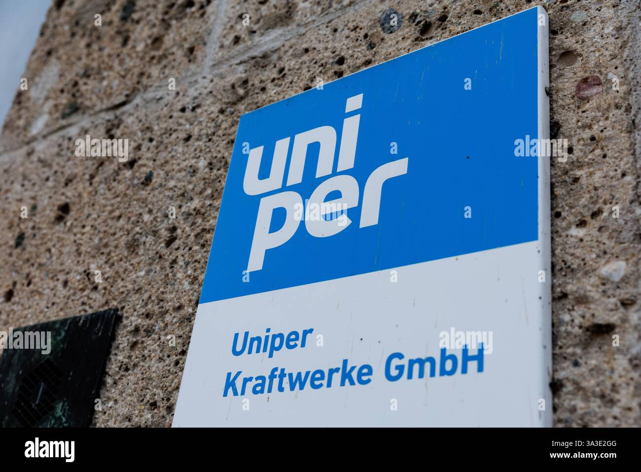 Jachenau, Germany. 08th Mar, 2025. The Uniper lettering and logo can be ...