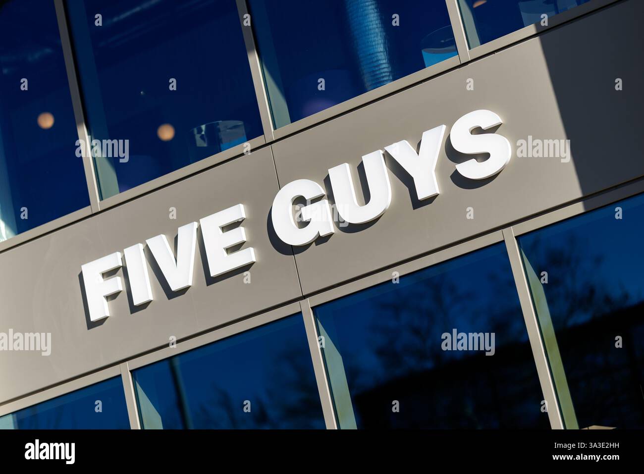 Munich, Germany. 09th Mar, 2025. The Five Guys lettering and logo can ...