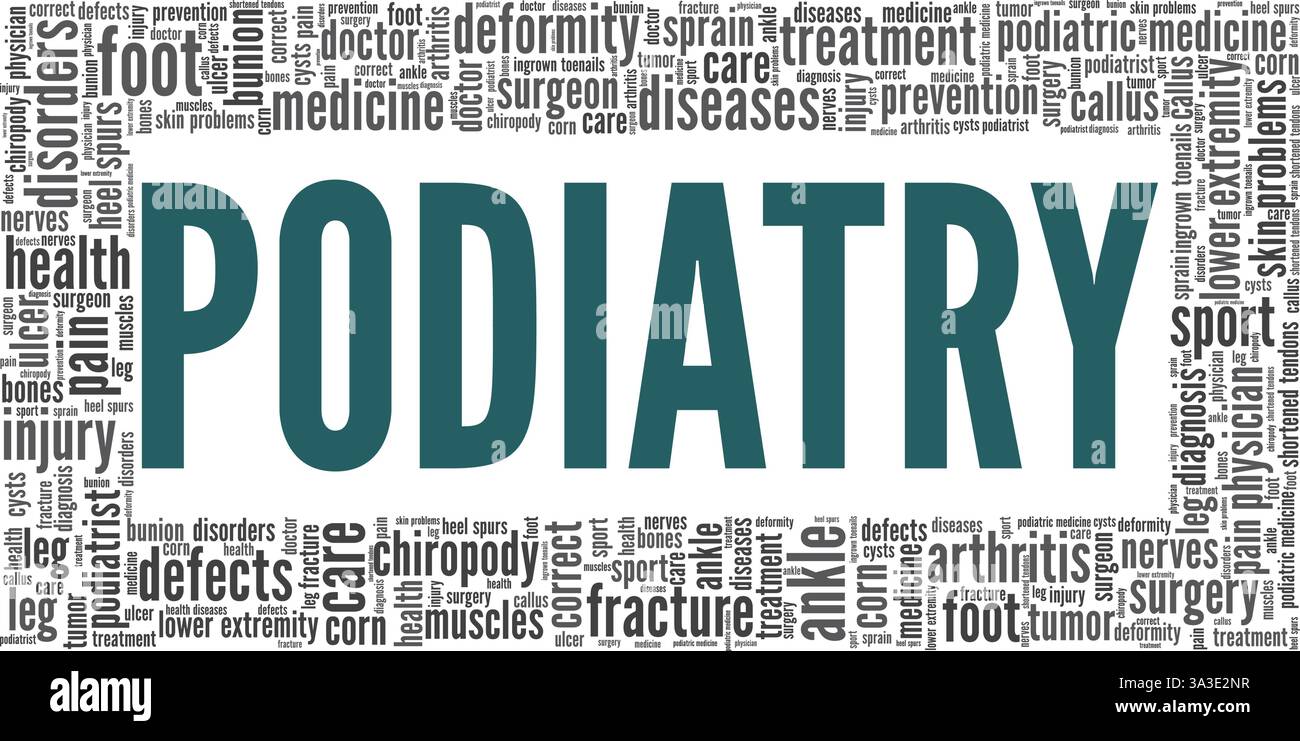 Podiatry - Podiatric Medicine vector illustration word cloud isolated ...