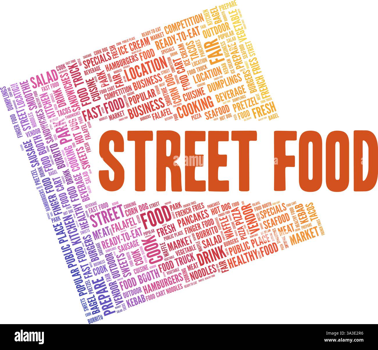 Street Food vector illustration word cloud isolated on a white background Stock Vector Image ...