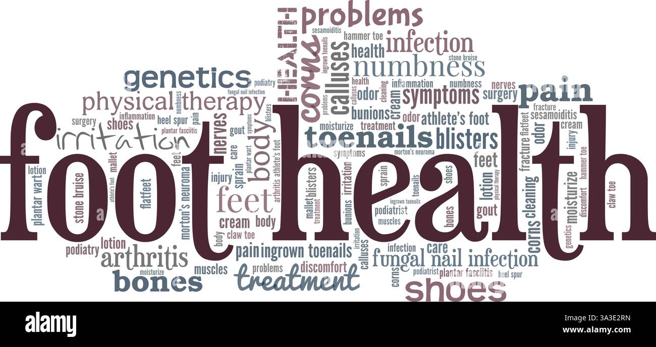 Foot Health vector illustration word cloud isolated on white background ...