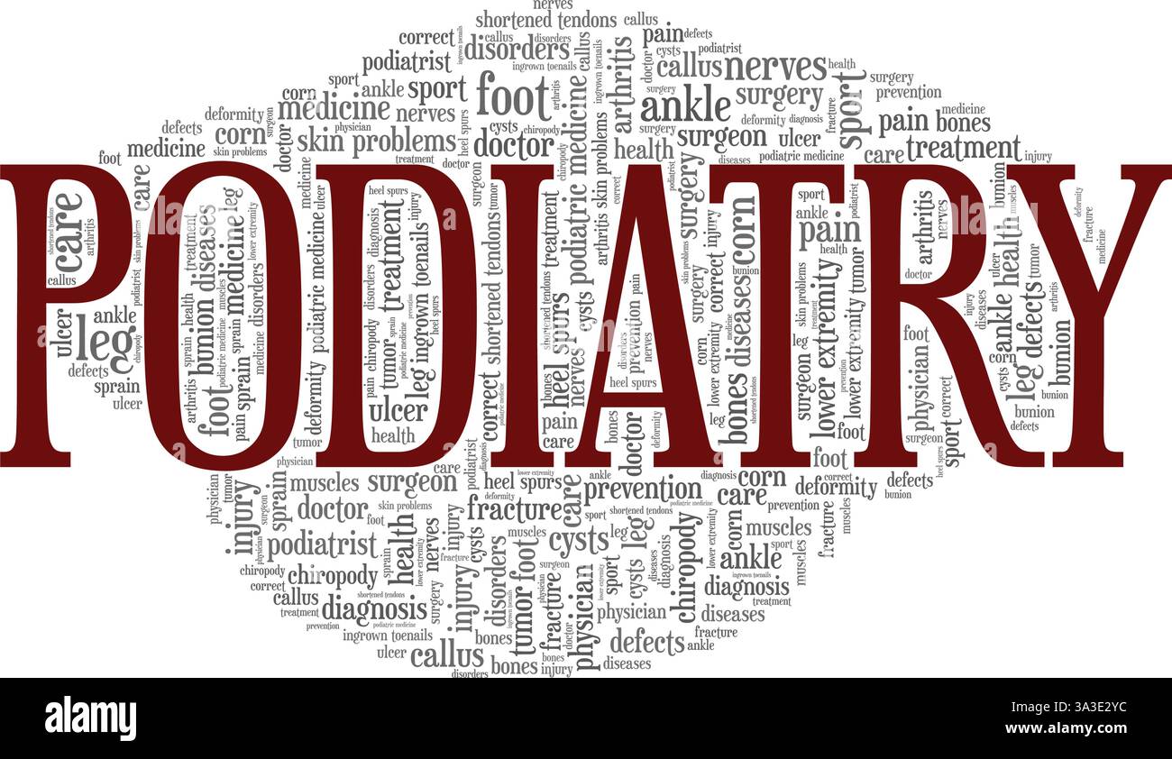 Podiatry - Podiatric Medicine vector illustration word cloud isolated ...
