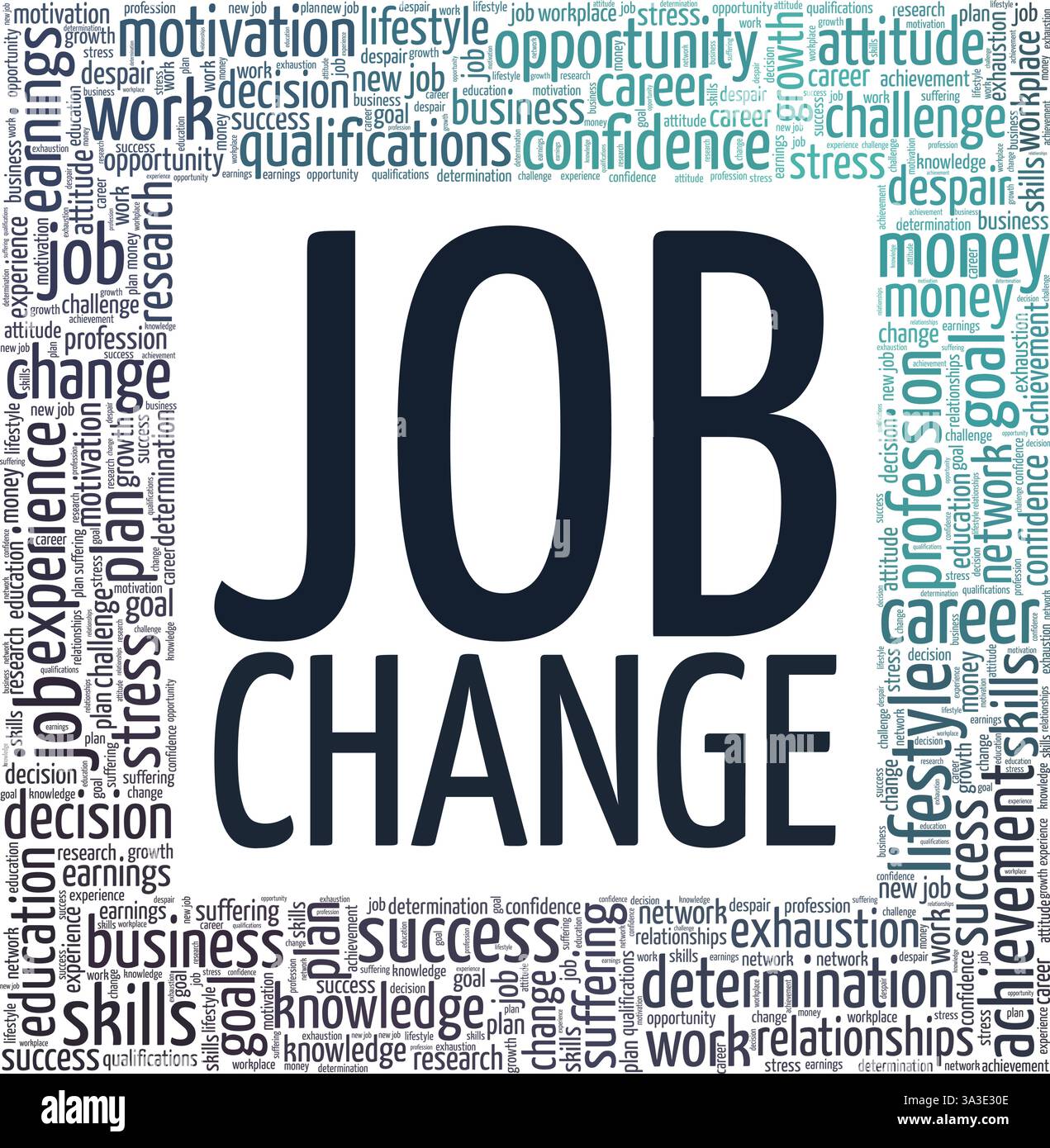 Job Change vector illustration word cloud isolated on white background ...