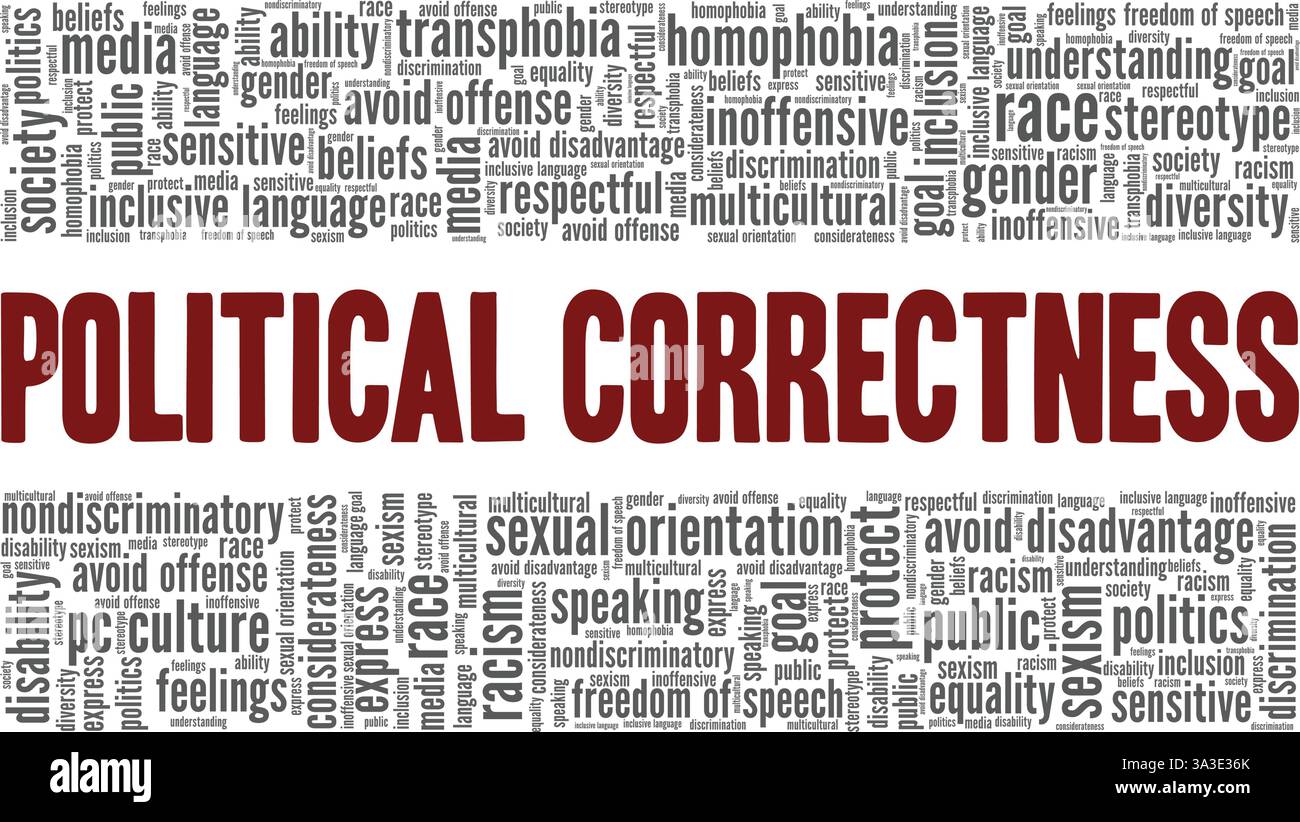 Political Correctness vector illustration word cloud isolated on a ...