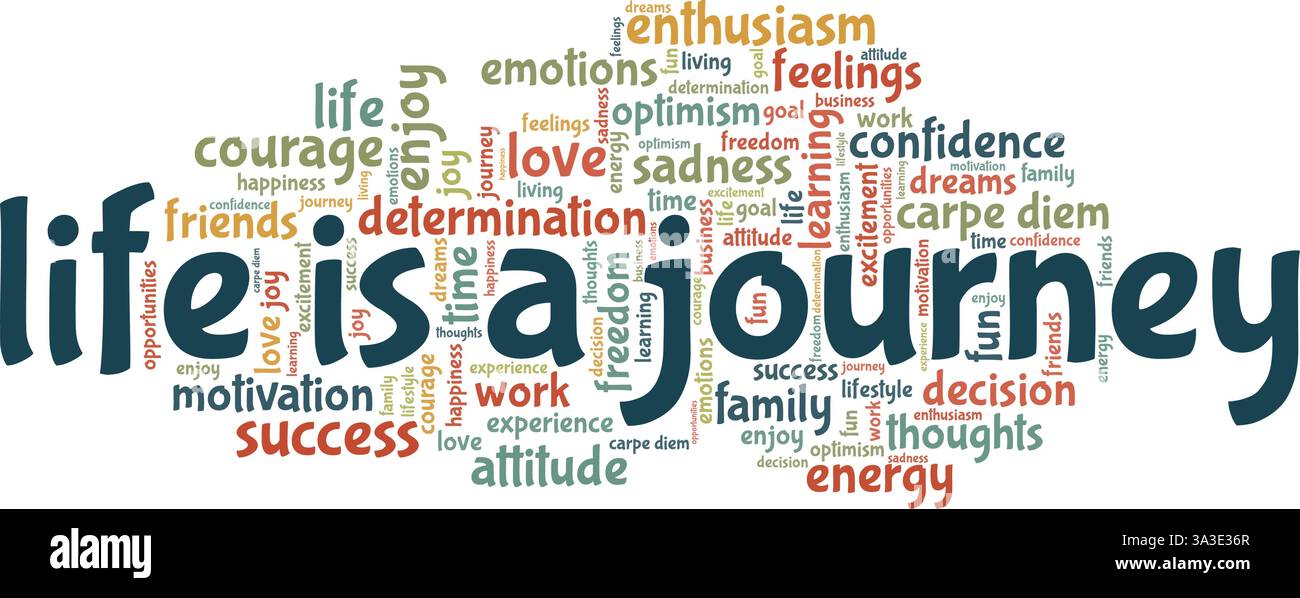 Life is a Journey vector illustration word cloud isolated on white ...