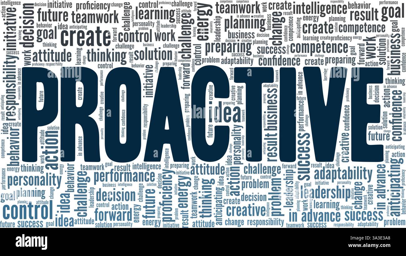 Proactive Behavior vector illustration word cloud isolated on a white ...