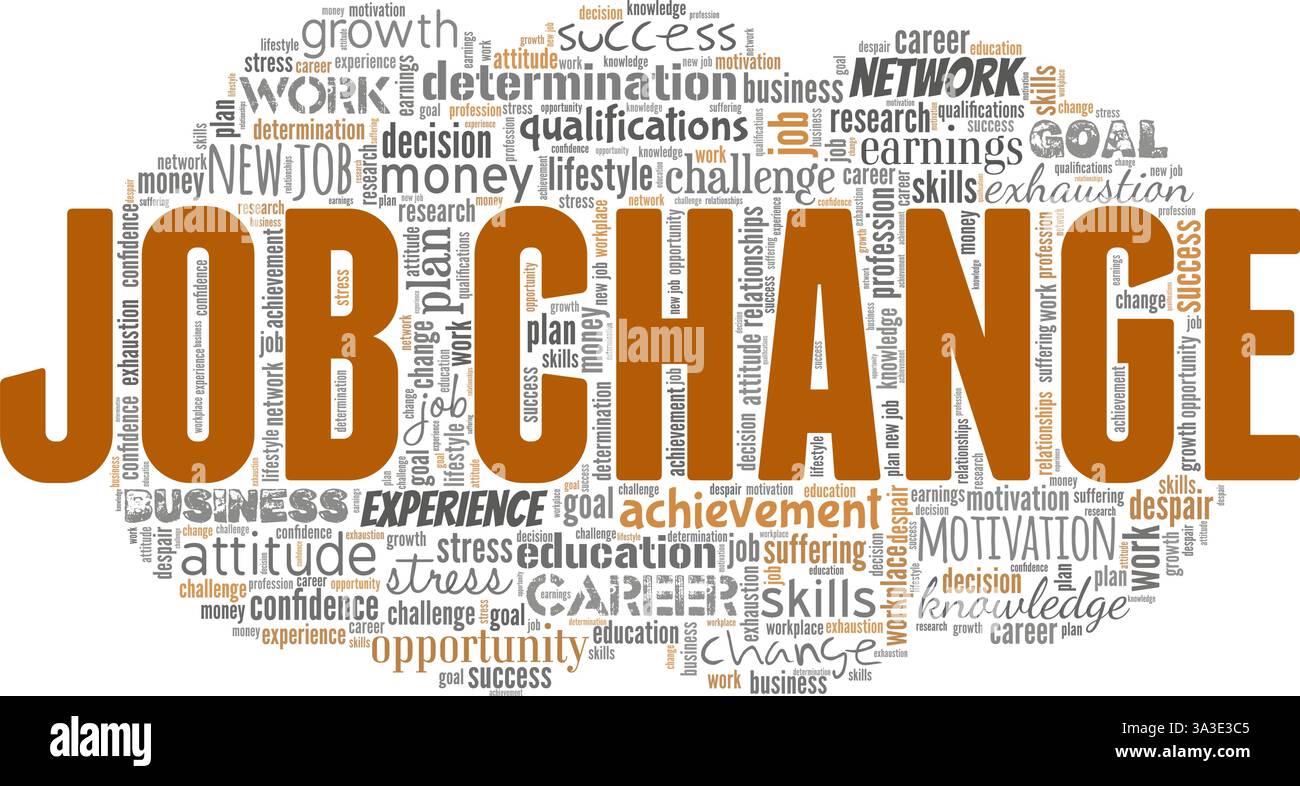Job Change vector illustration word cloud isolated on white background ...