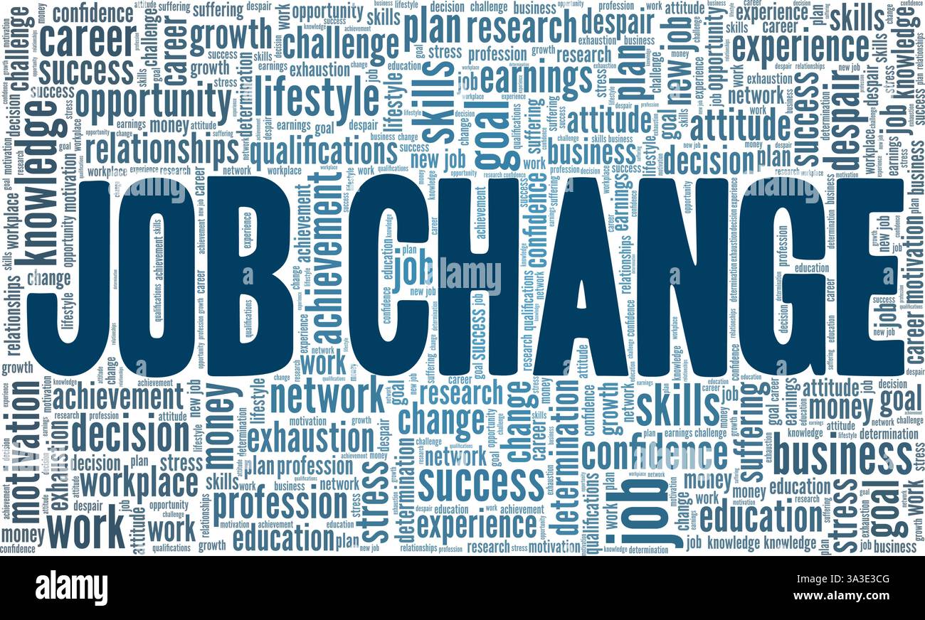 Job Change vector illustration word cloud isolated on white background ...