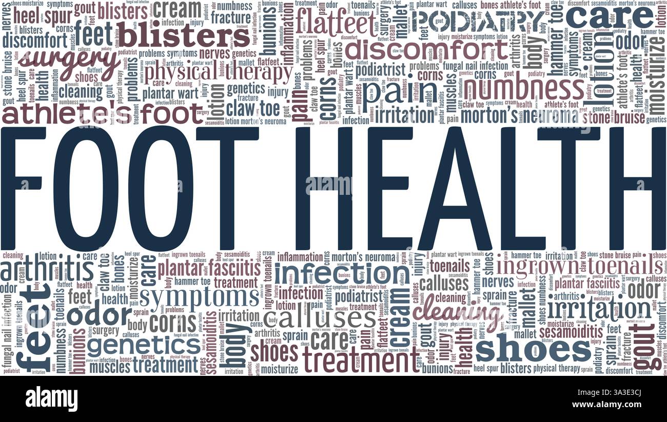 Foot Health vector illustration word cloud isolated on white background ...