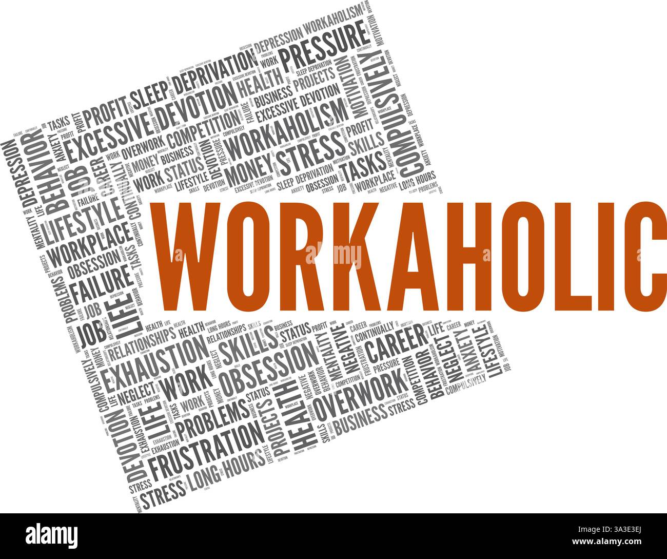 Workaholic vector illustration word cloud isolated on a white ...