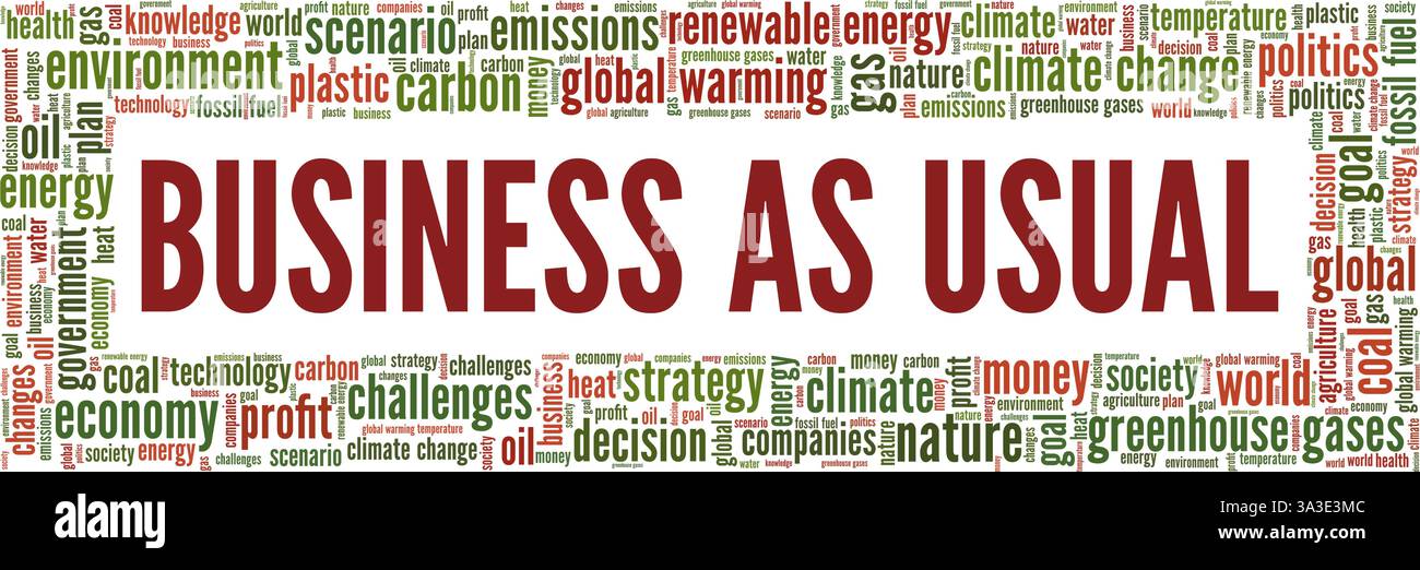 BAU - Business as Usual vector illustration word cloud isolated on ...