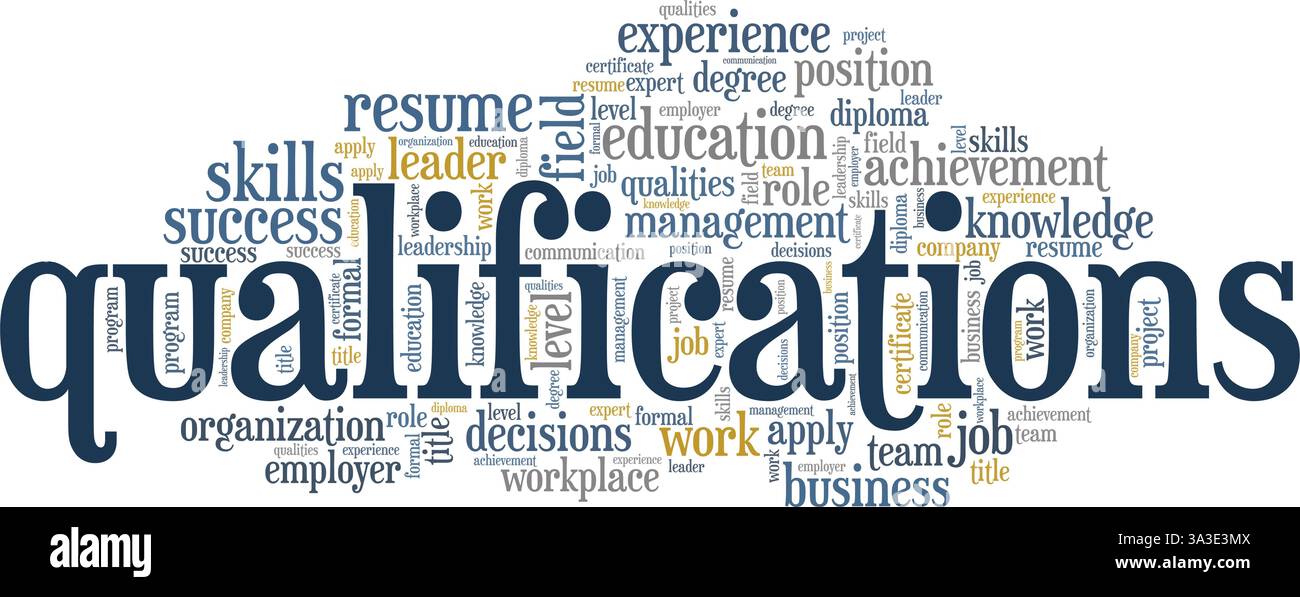 Qualifications vector illustration word cloud isolated on white ...