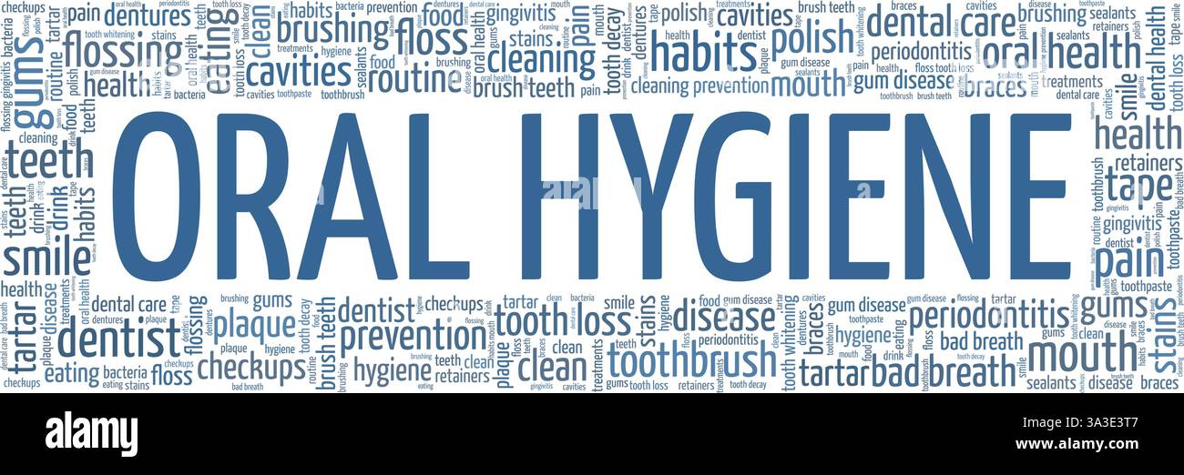 Oral Hygiene vector illustration word cloud isolated on white ...