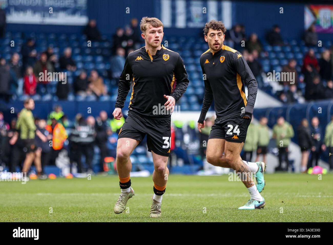 #30, Joe Gelhardt & #24, Matt Crooks of Hull City at warm up during the ...