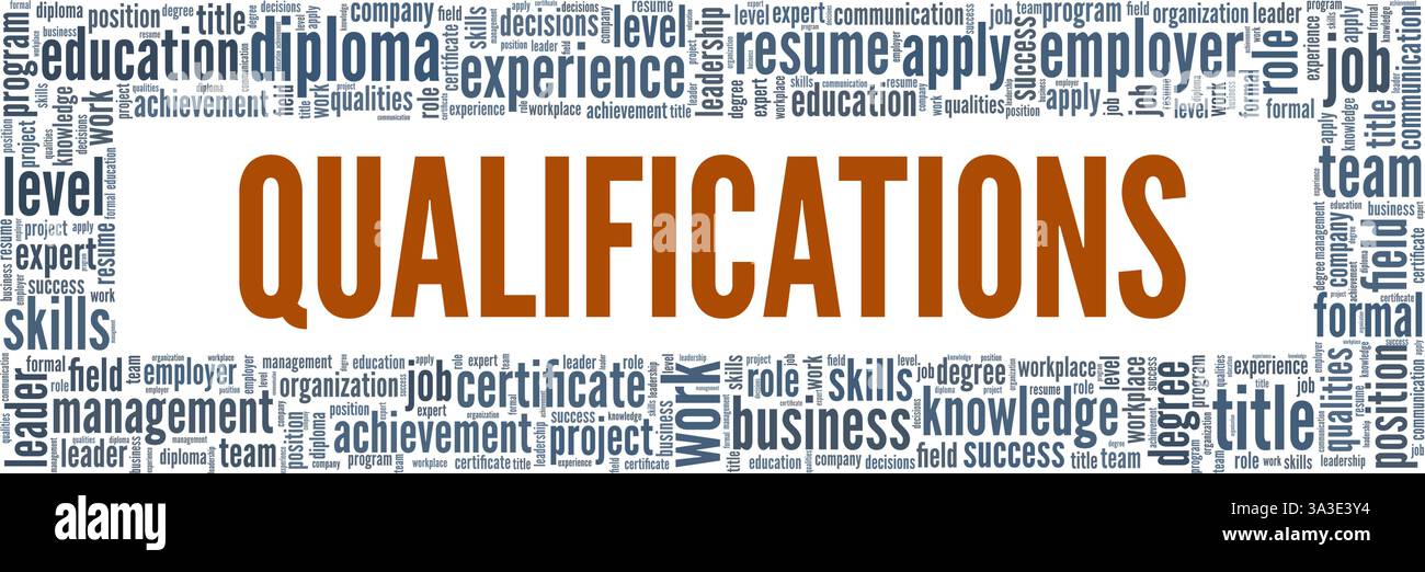 Qualifications vector illustration word cloud isolated on white ...