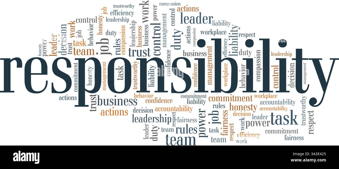 Responsibility vector illustration word cloud isolated on a white ...