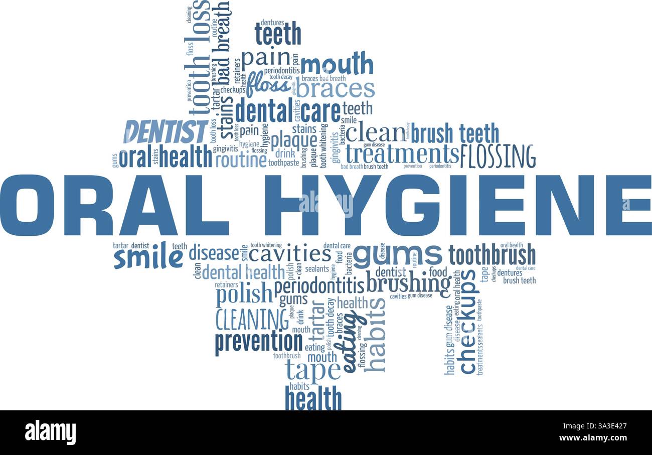 Oral Hygiene vector illustration word cloud isolated on white ...