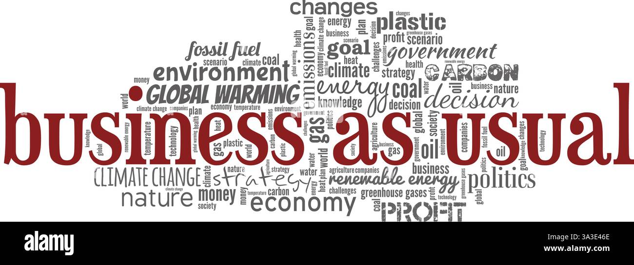 BAU - Business as Usual vector illustration word cloud isolated on ...